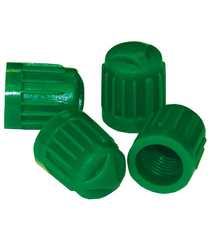 green plastic valve stem caps - branick